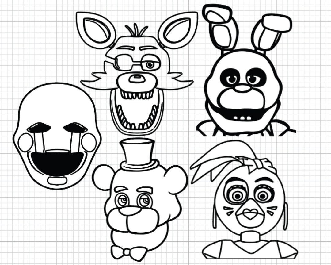 FNAF Characters, Freddy, Chica, Bonnie, Foxy, Themed Svgs File Pack ...