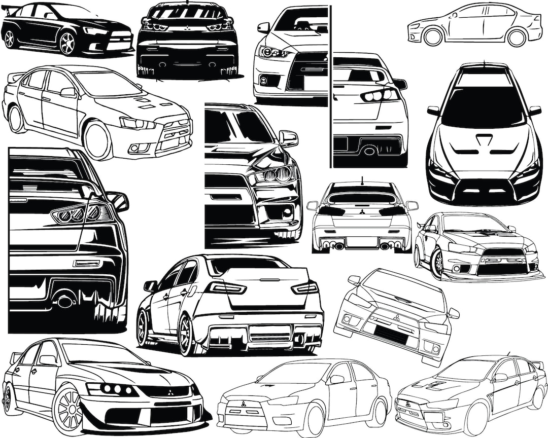 Evo X Themed Car Svgs File Pack! *highest Quality* - Etsy