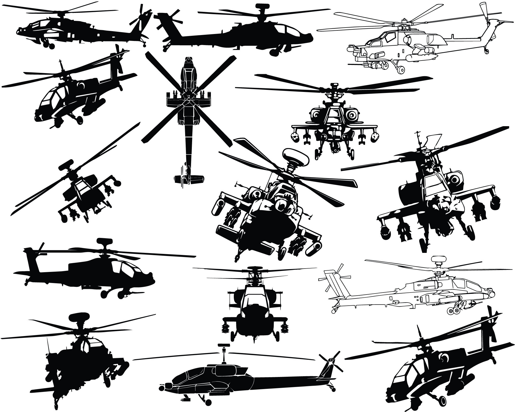 Apache Helicopter Themed Svgs File Pack! *highest Quality* - Etsy