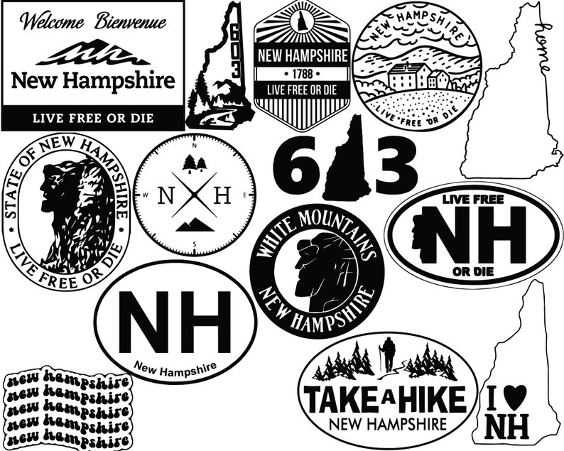 NH State Themed Mixed Svgs File Pack highest Quality New England Svgs ...