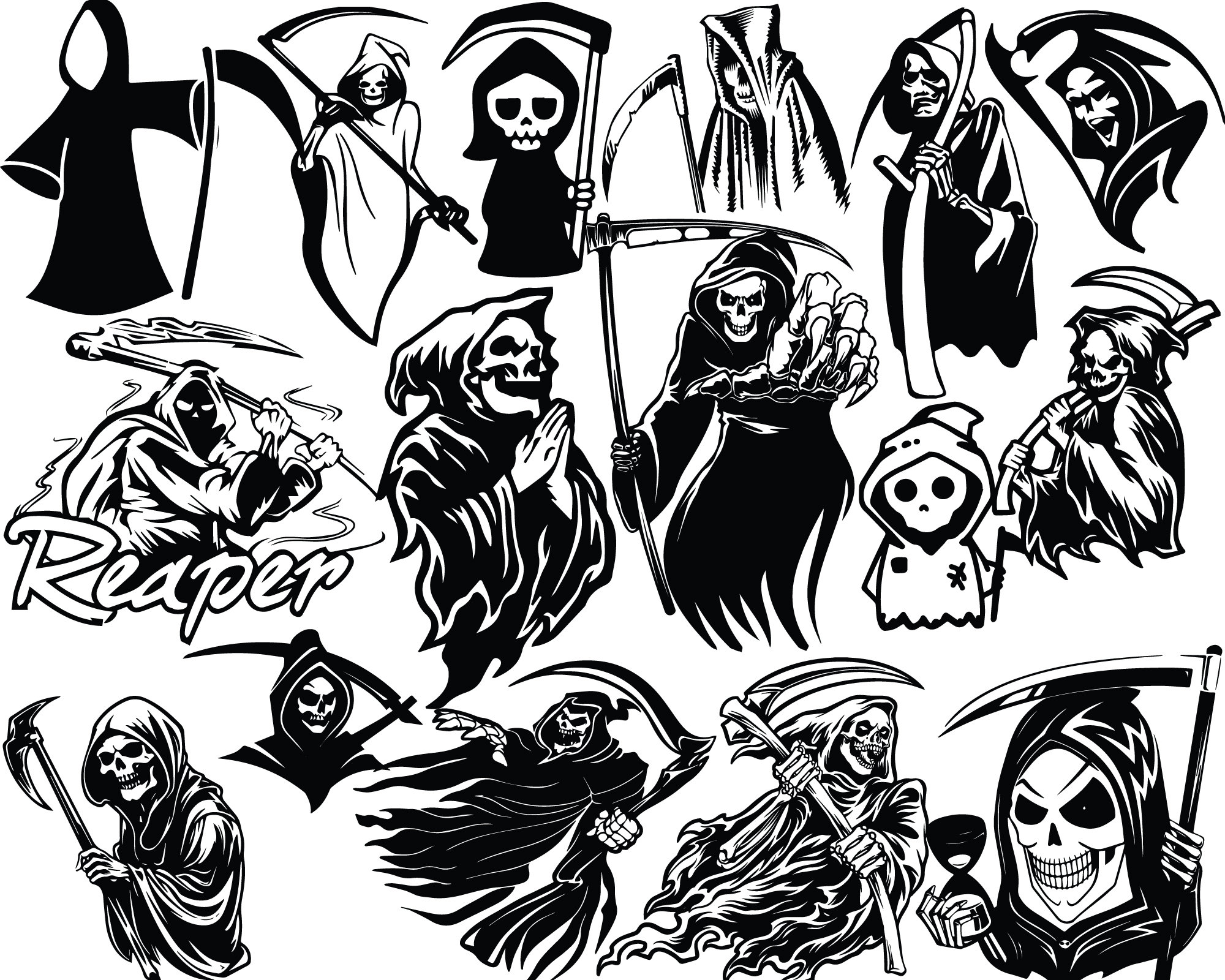 The Grim Reaper Themed Svgs File Pack! *highest Quality* - Etsy