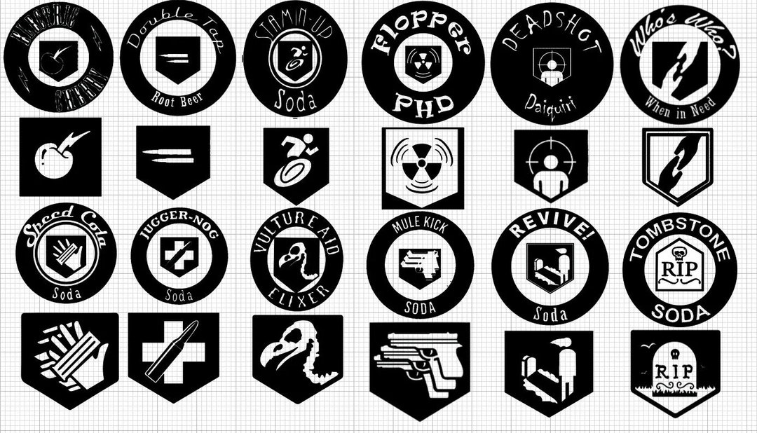 Perk Machine Icons / Perk Bottle Logos Svgs File Pack! Zombies Svgs! - Etsy