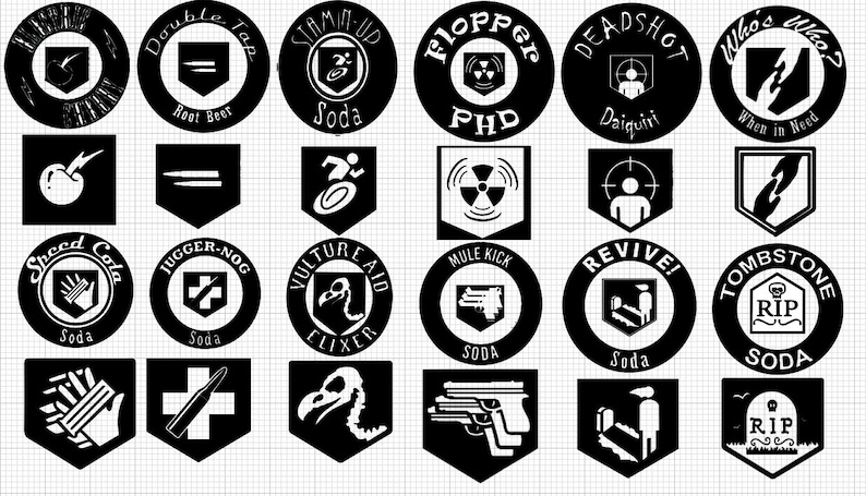 Perk Machine Icons / Perk Bottle Logos Svgs File Pack Zombies Svgs - Etsy