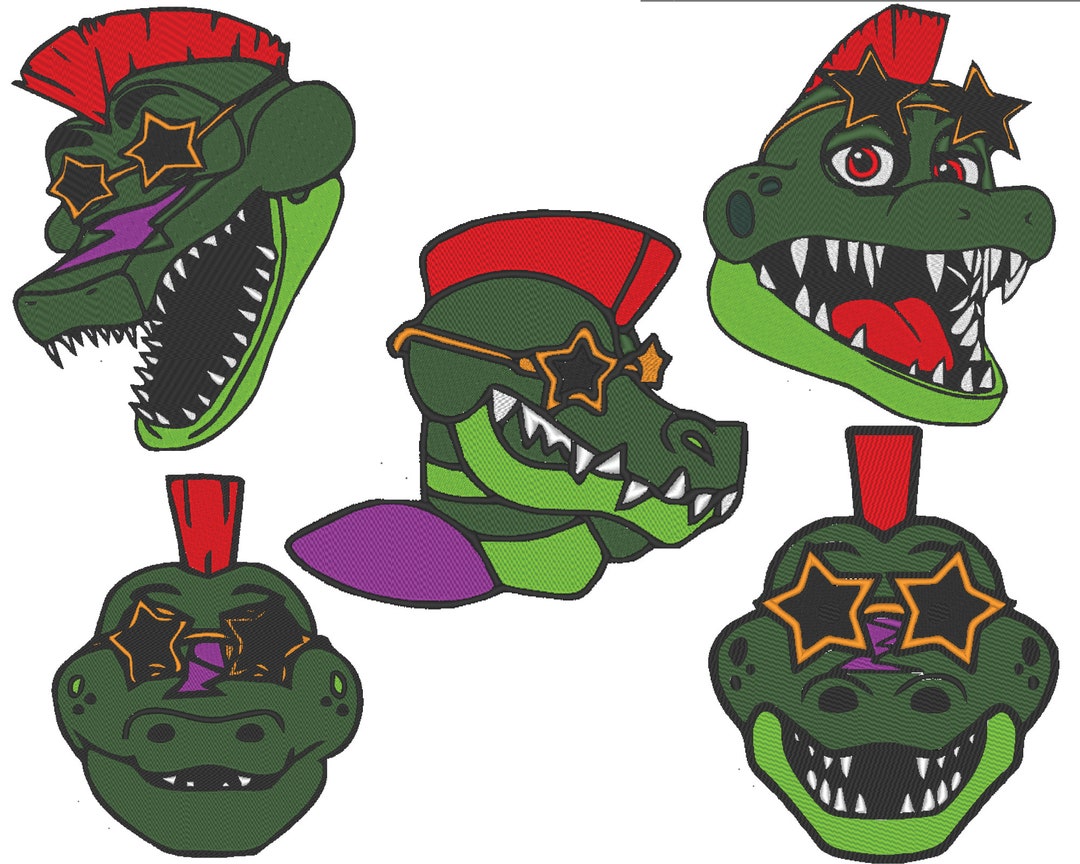 Monty Gator FNAF Themed Embroidery Files Pack! *instant Download* - Etsy