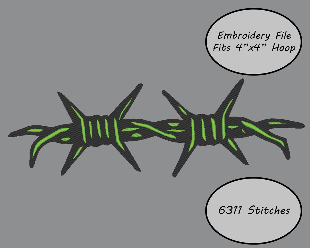 Long Barbed Wire Embroidery Machine File! (instant Download) - Etsy