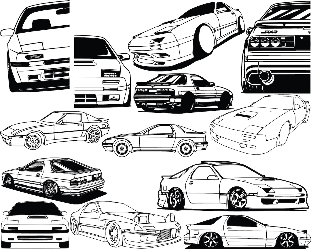 RX7 FC Themed Car Svgs File Pack! - Etsy