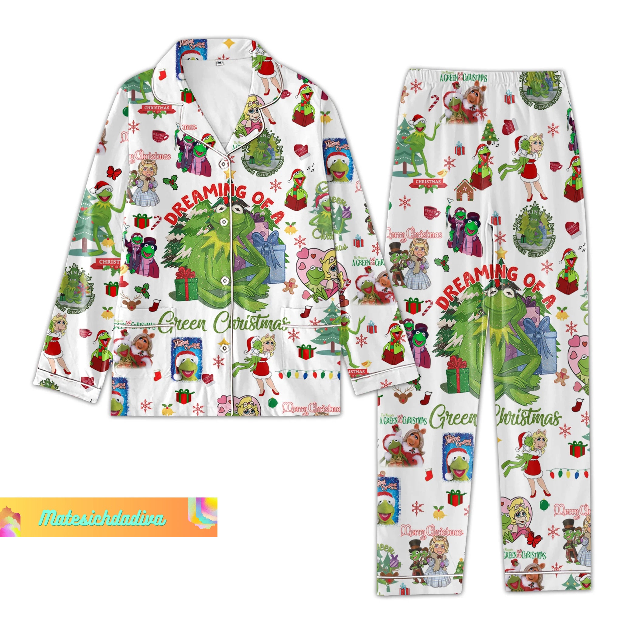 Christmas Gift, The Muppet Pajamas Set, Muppet Pajama Holiday Pajamas ...