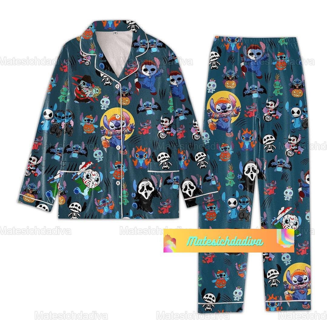 Christmas Stitch Pajamas Set Stitch Matching Pajamas Set - Etsy