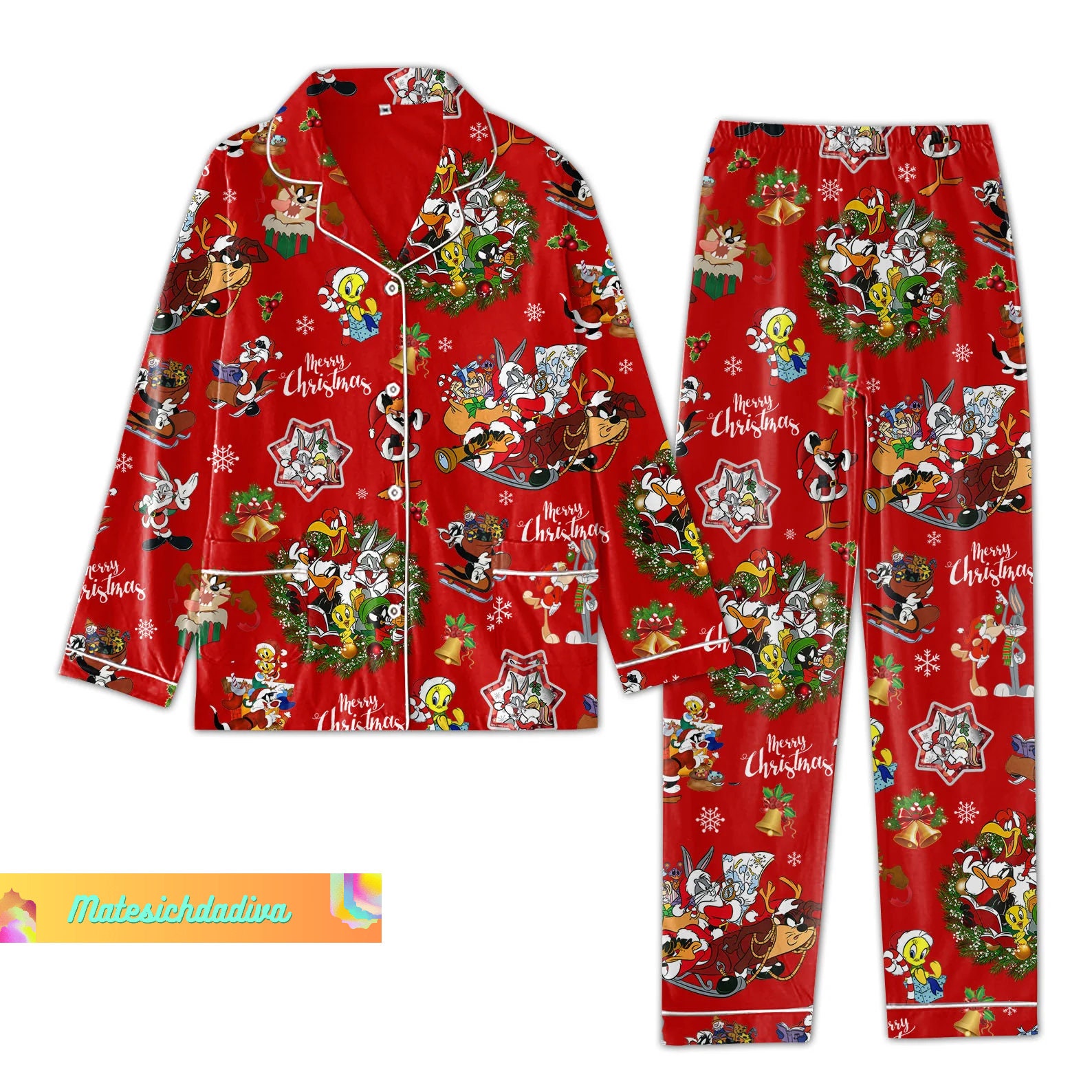 Christmas Gift, Looney Tunes Pajamas Set, Tweety Pajama Set Women ...