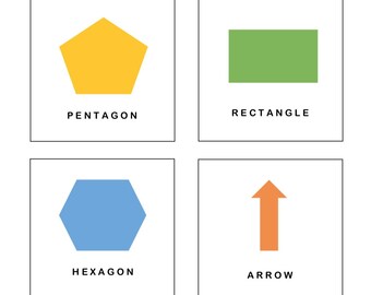 Minimalist Shape Flash Cards Printable Preschool Activity Classroom ...