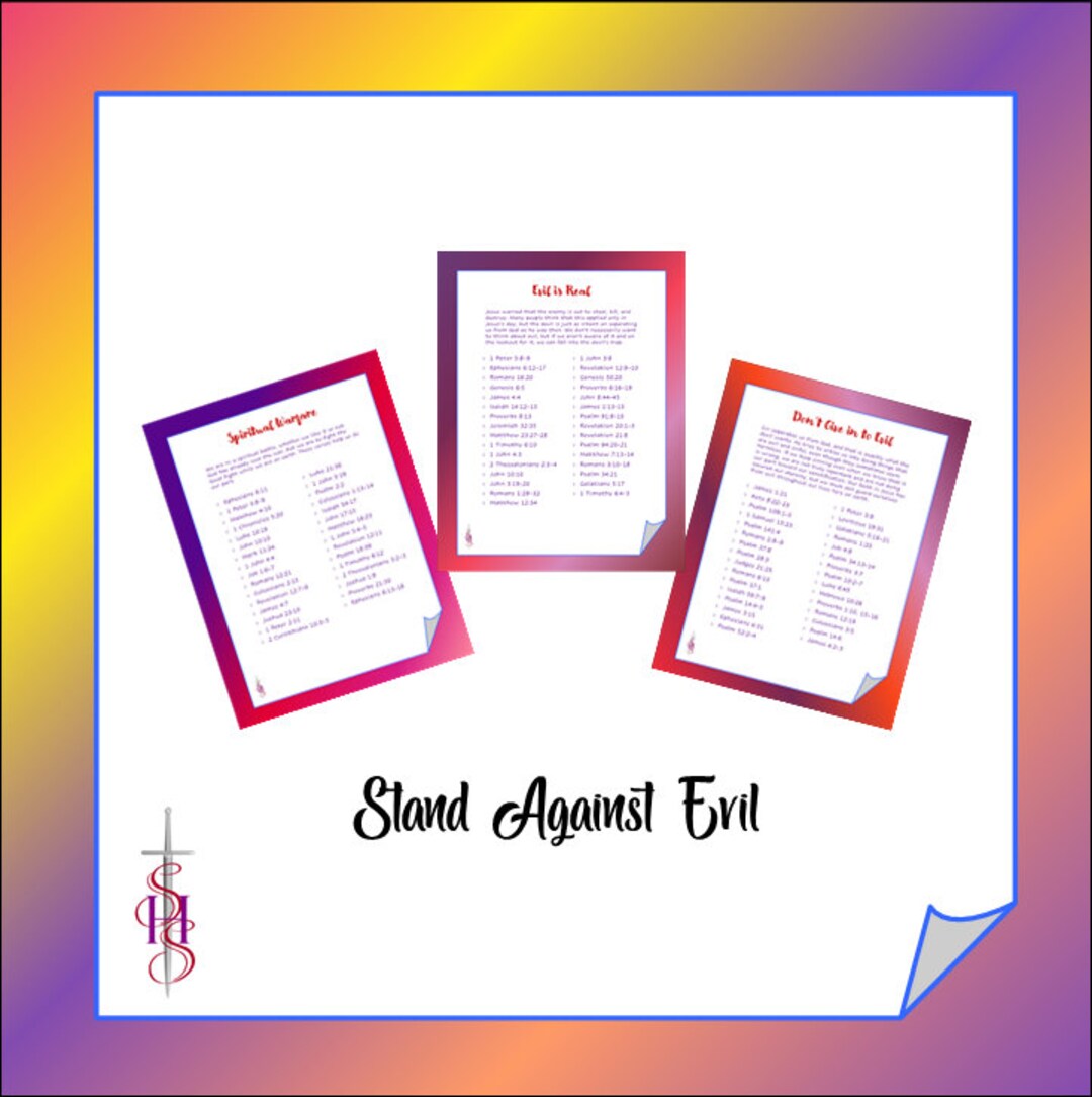 Stand Against Evil – Spiritual Warfare, Evil – Printable Scripture ...