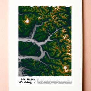 Poster Map of Mt. Baker, Washington State - Etsy