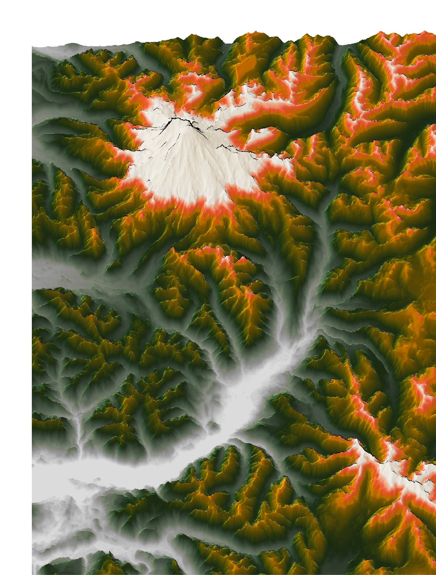 Poster Map of Mt. Rainier and Mt. Adams, Washington State - Etsy