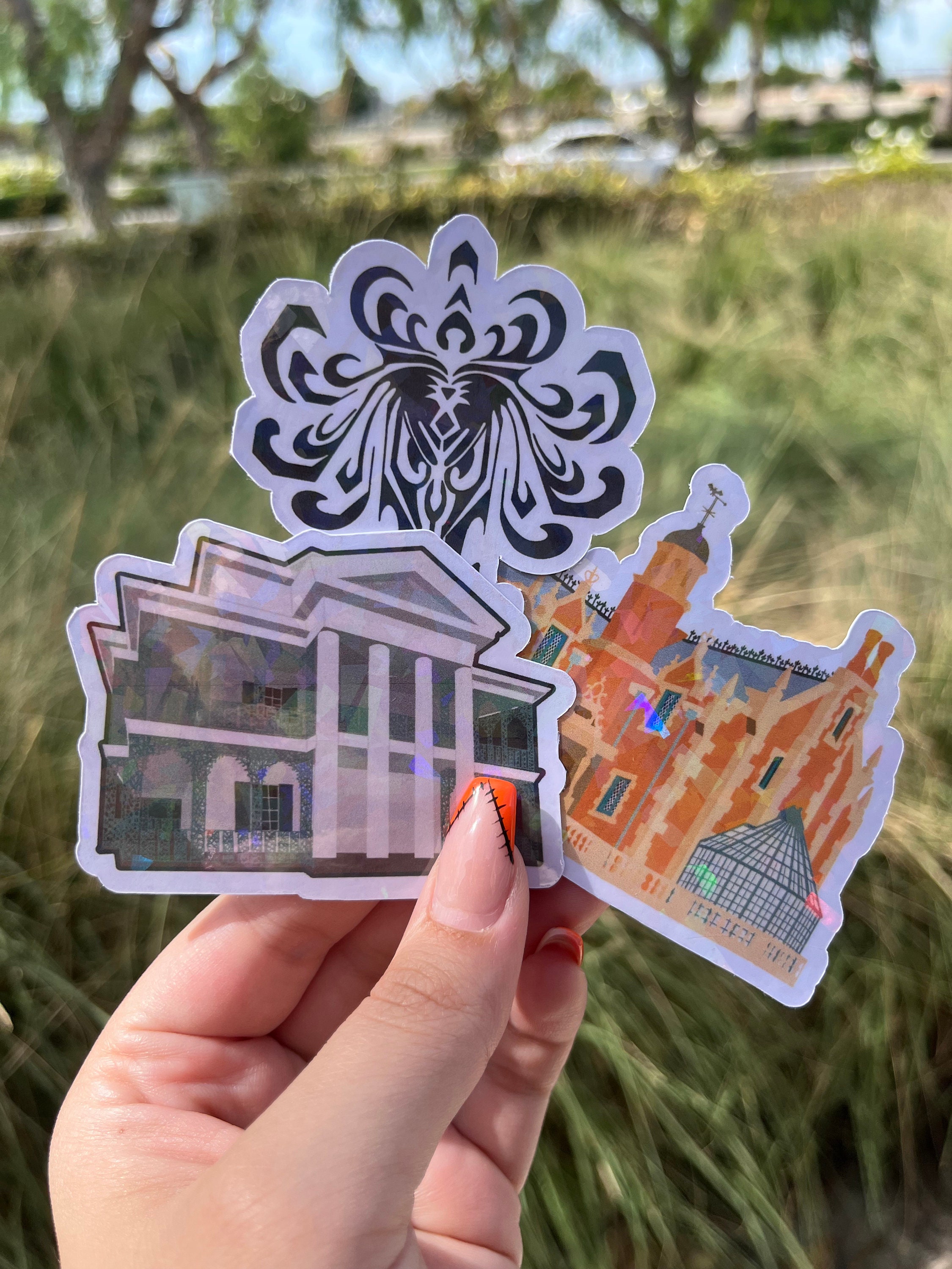 Spooky Mansion Holographic Sticker Set - Etsy