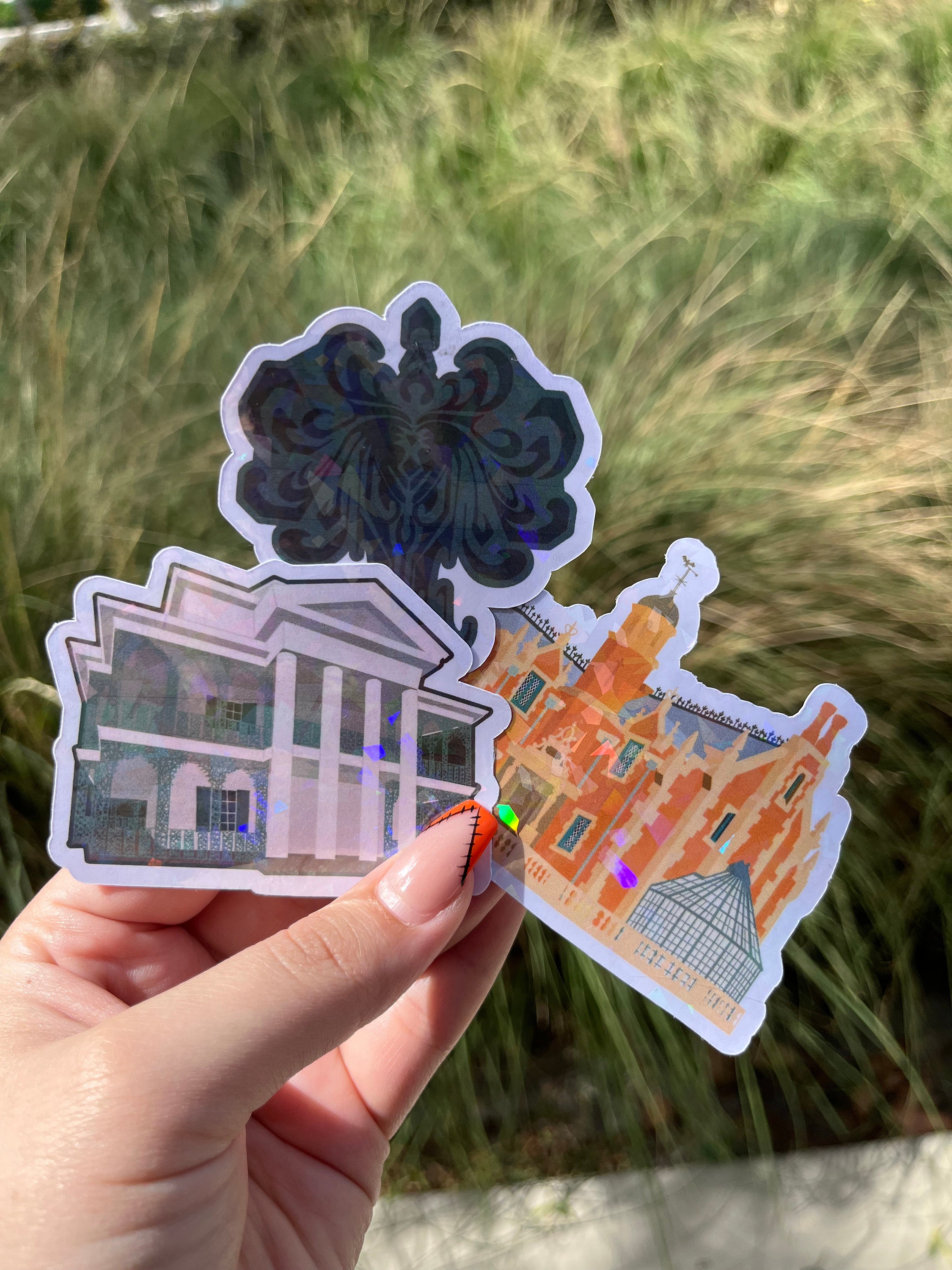 Spooky Mansion Holographic Sticker Set - Etsy