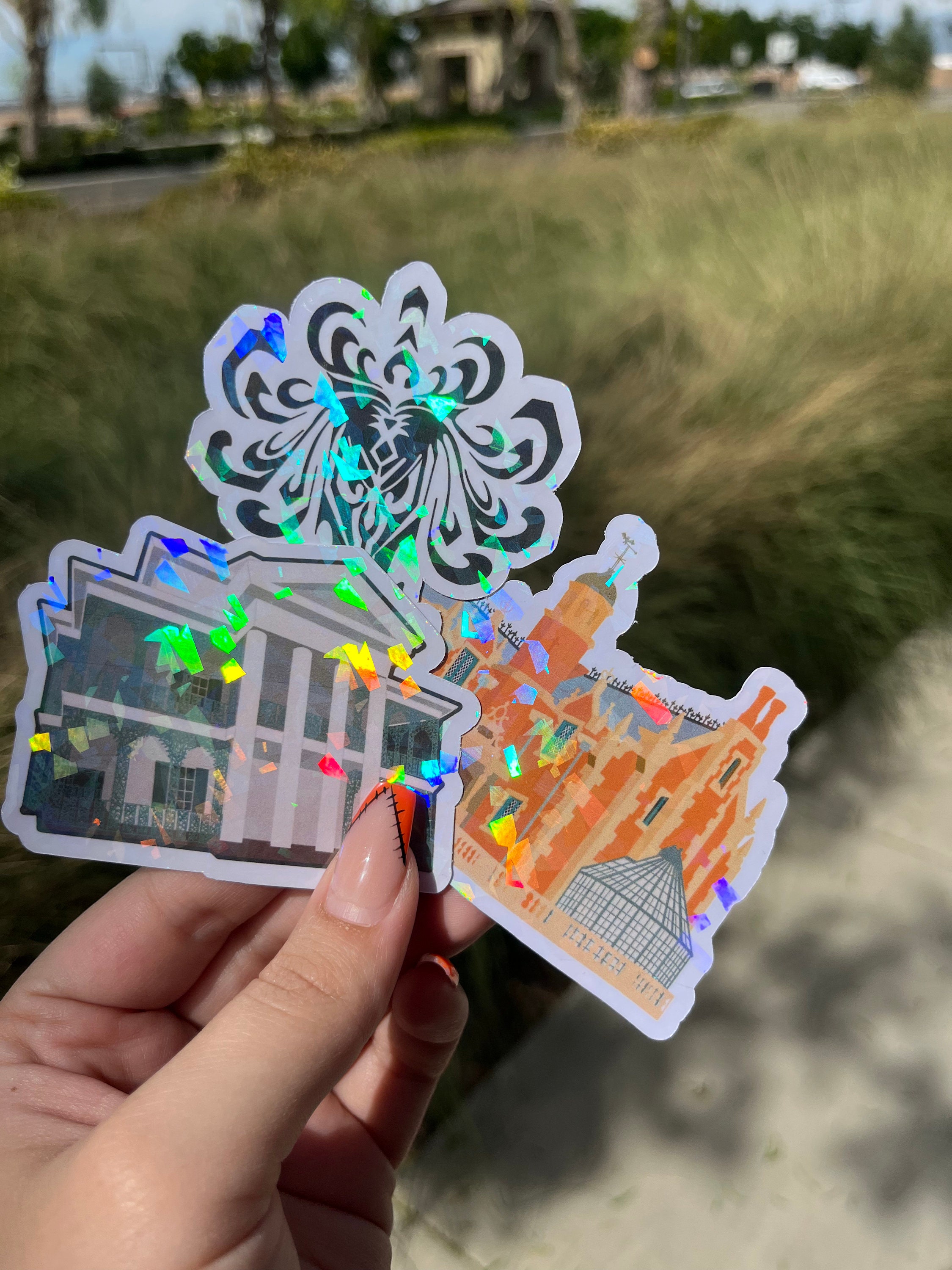 Spooky Mansion Holographic Sticker Set - Etsy