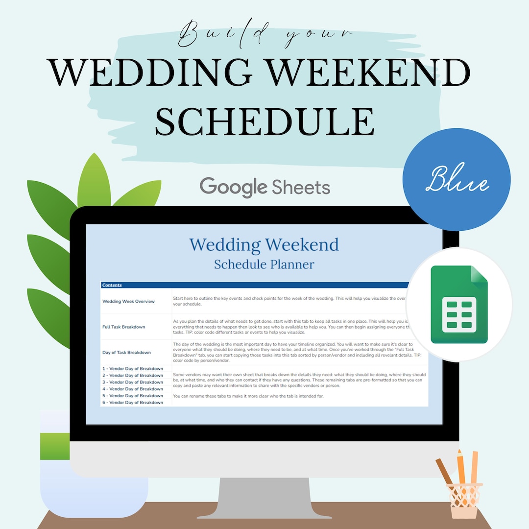 Wedding Weekend Schedule Planner | Build Your Wedding Day Timeline ...