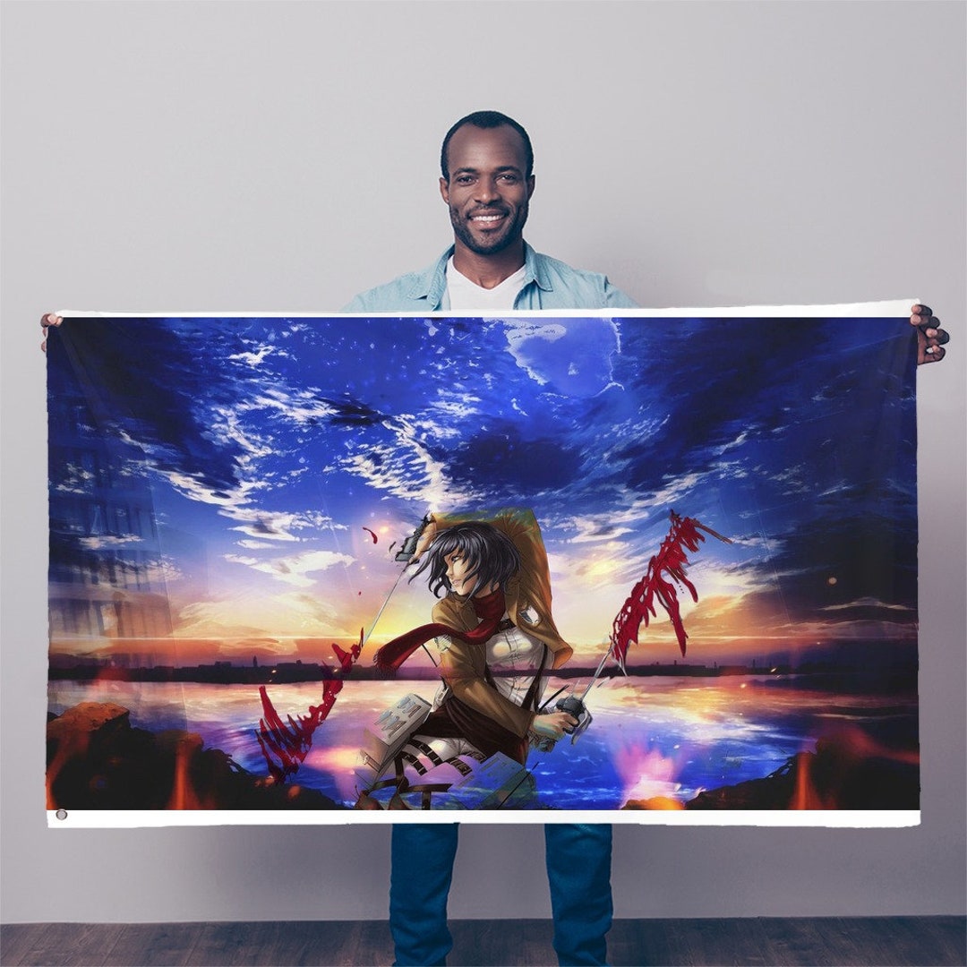 AOT Mikasa Sublimation Flag - Etsy
