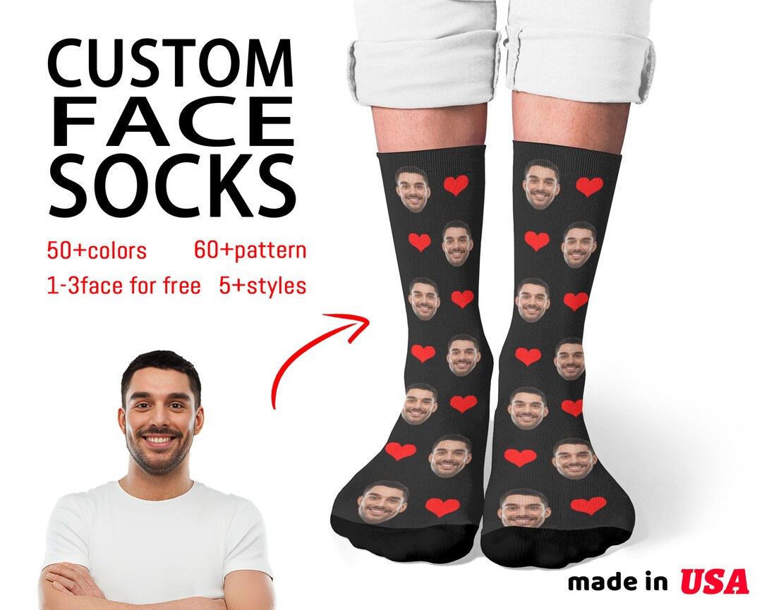 Personalized Face Sockscustom Photo Sockspicture Socks - Etsy