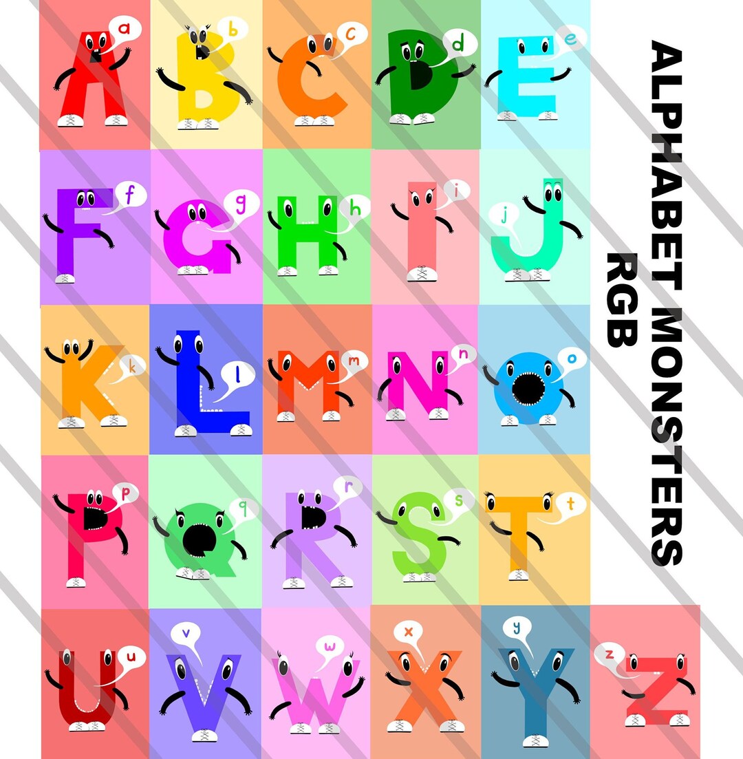 Alphabet Posters (alphabet Monsters Upper/lower Case) - Etsy
