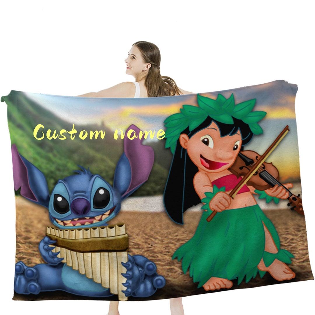 Disney's Lilo &stitch Personalized Name Blankets Custom - Etsy