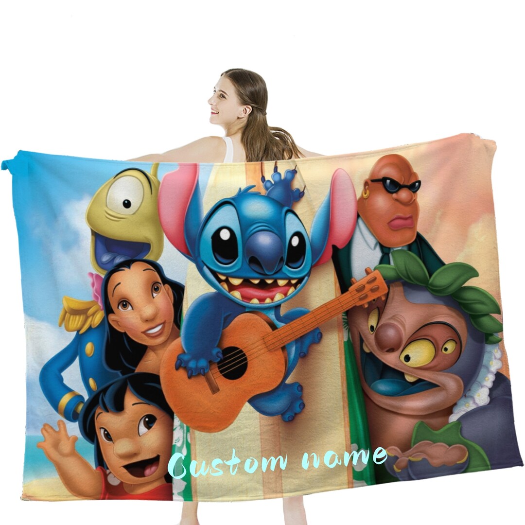 Disney's Lilo &stitch Personalized Name Blankets Custom - Etsy