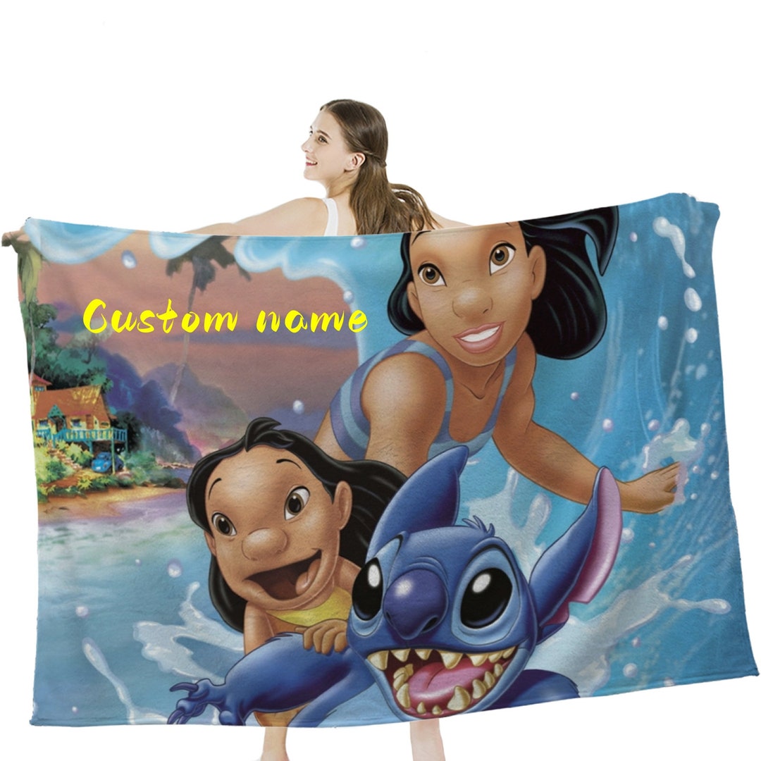 Disney's Lilo &stitch Personalized Name Blankets Custom - Etsy