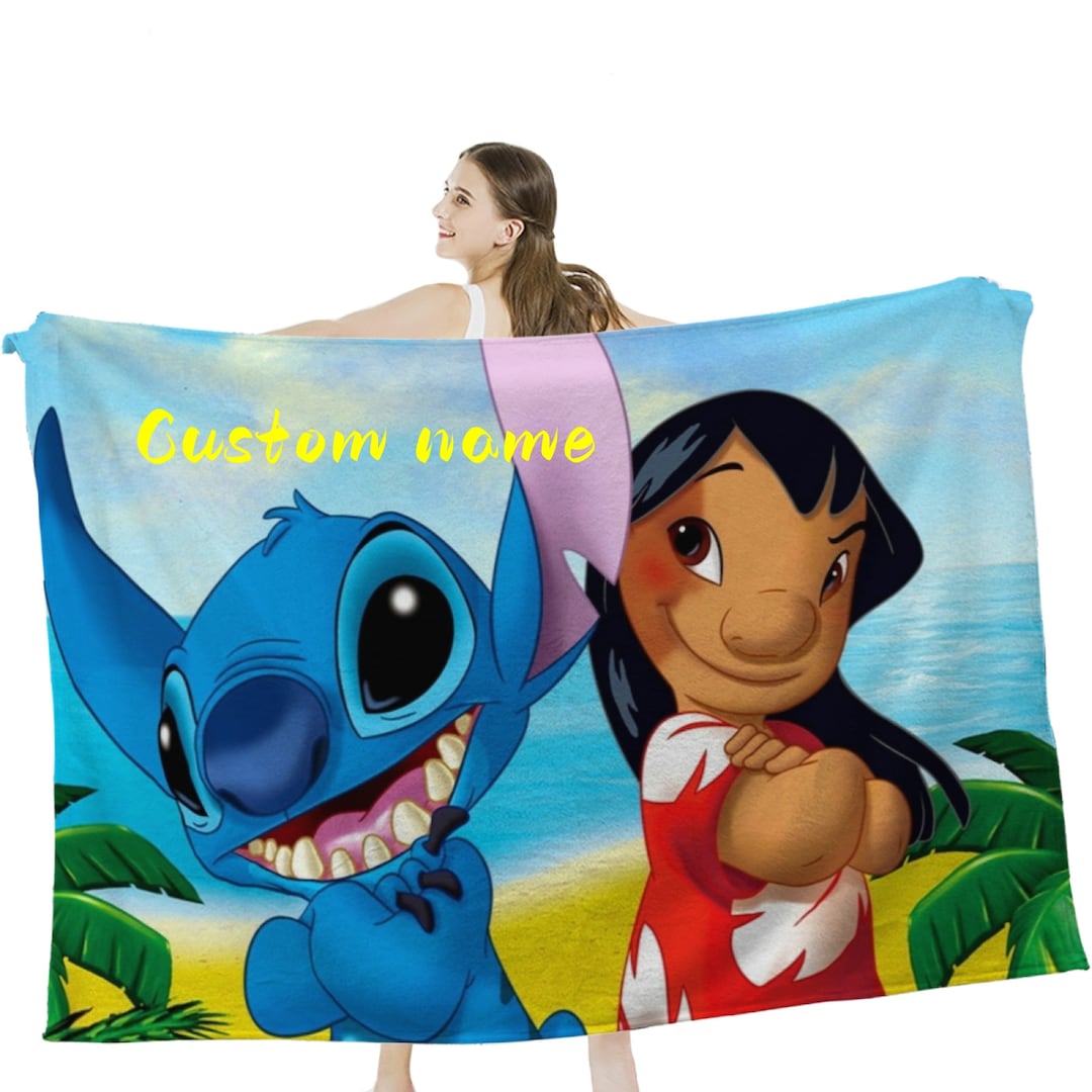 Disney's Lilo &stitch Personalized Name Blankets Custom - Etsy