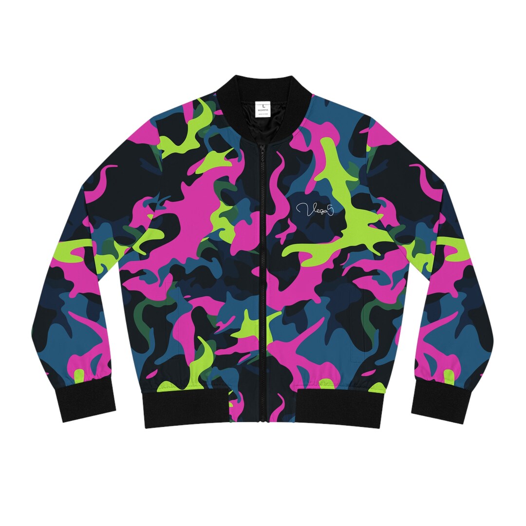 Neon Camo Bomber Jacket: Women's Streetwear Style - Etsy