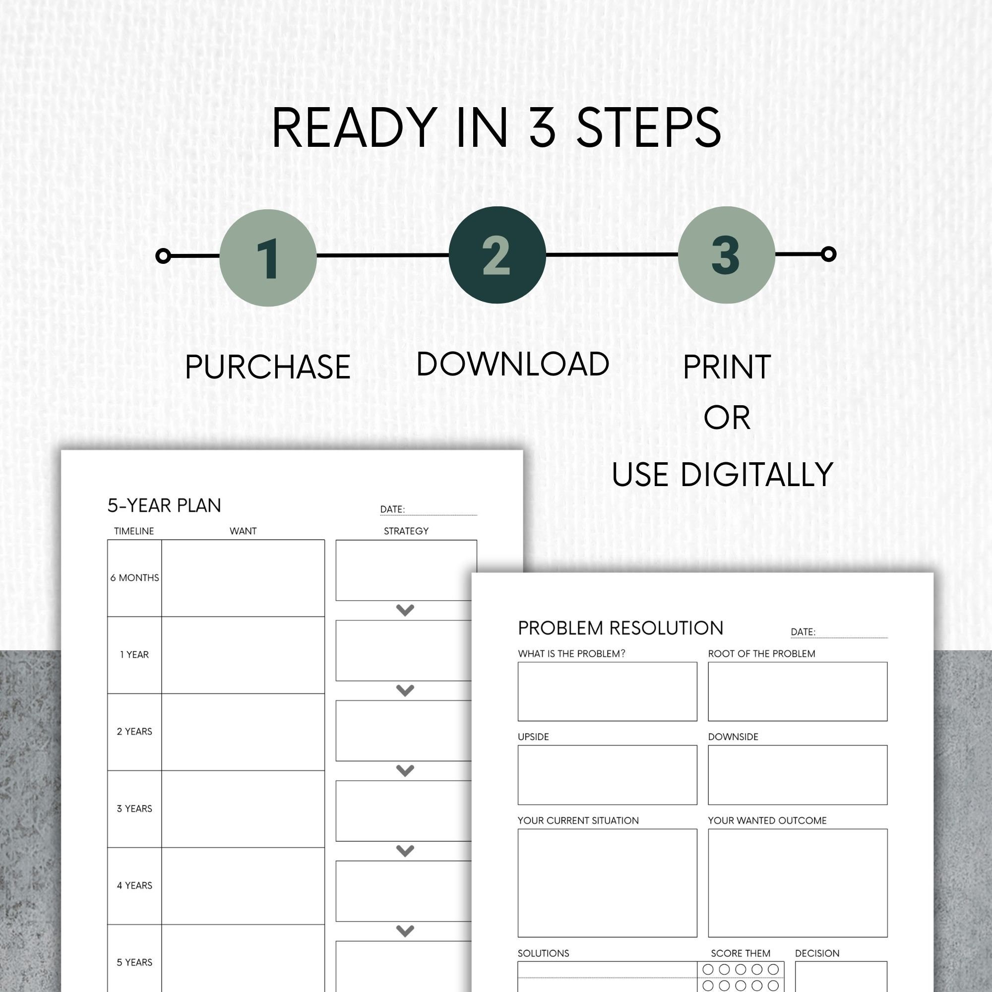 Goal Building Planner Printable Goal Printable Planner Goal-setting ...