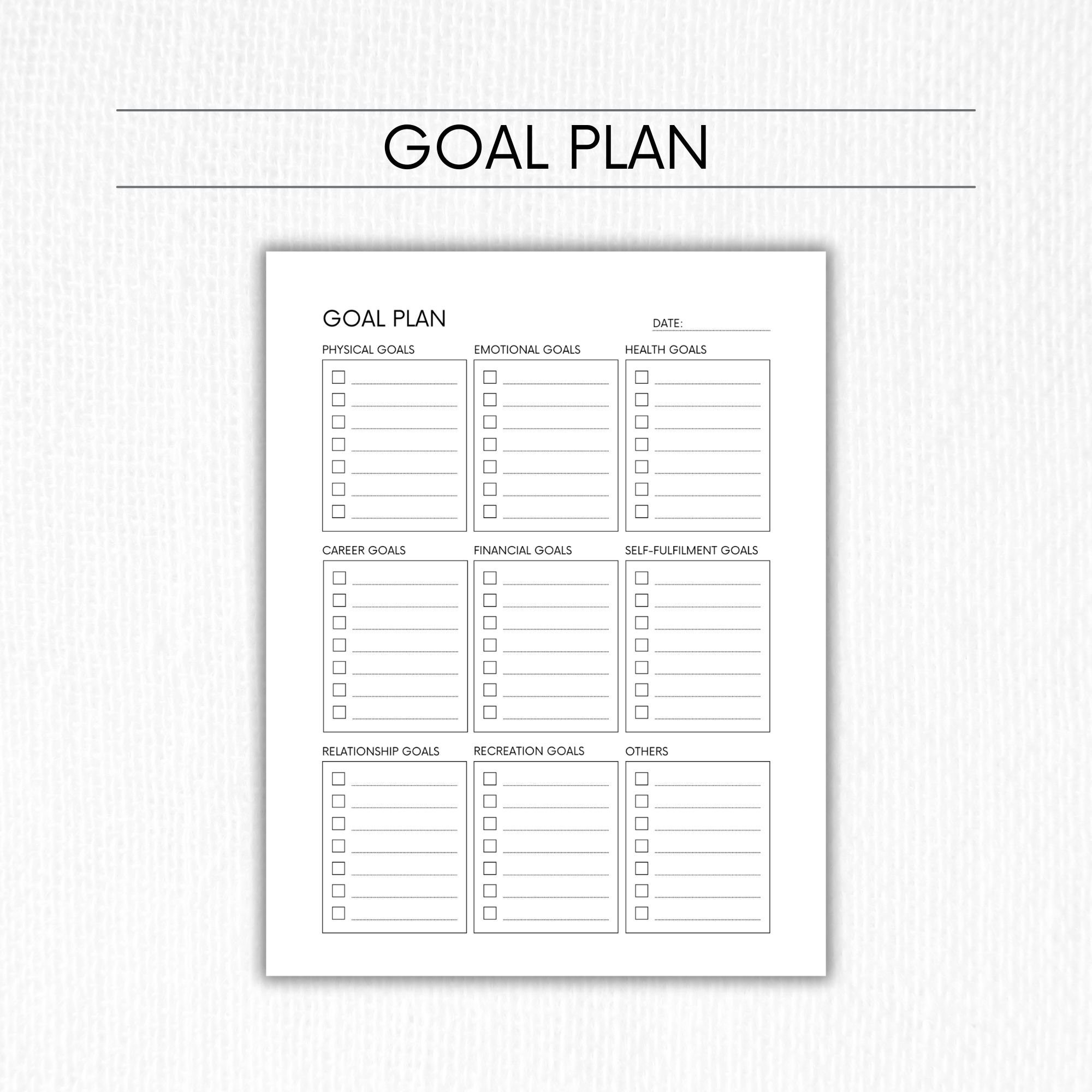 Goal Building Planner Printable Goal Printable Planner Goal-setting ...