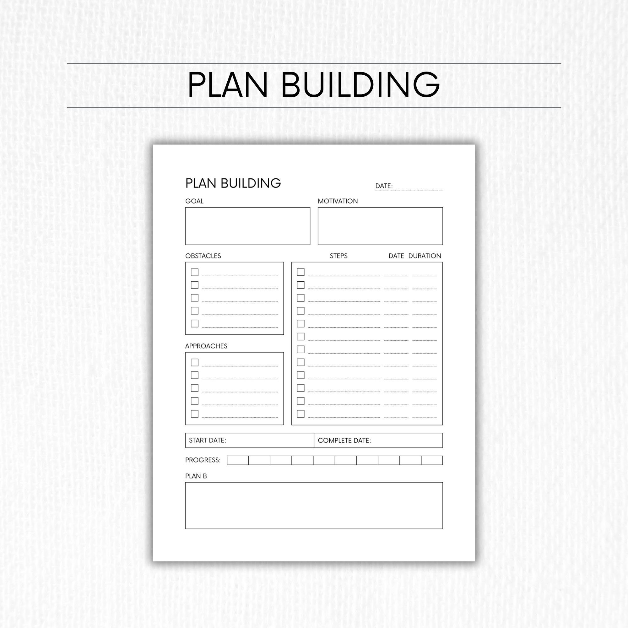 Goal Building Planner Printable Goal Printable Planner Goal-setting ...