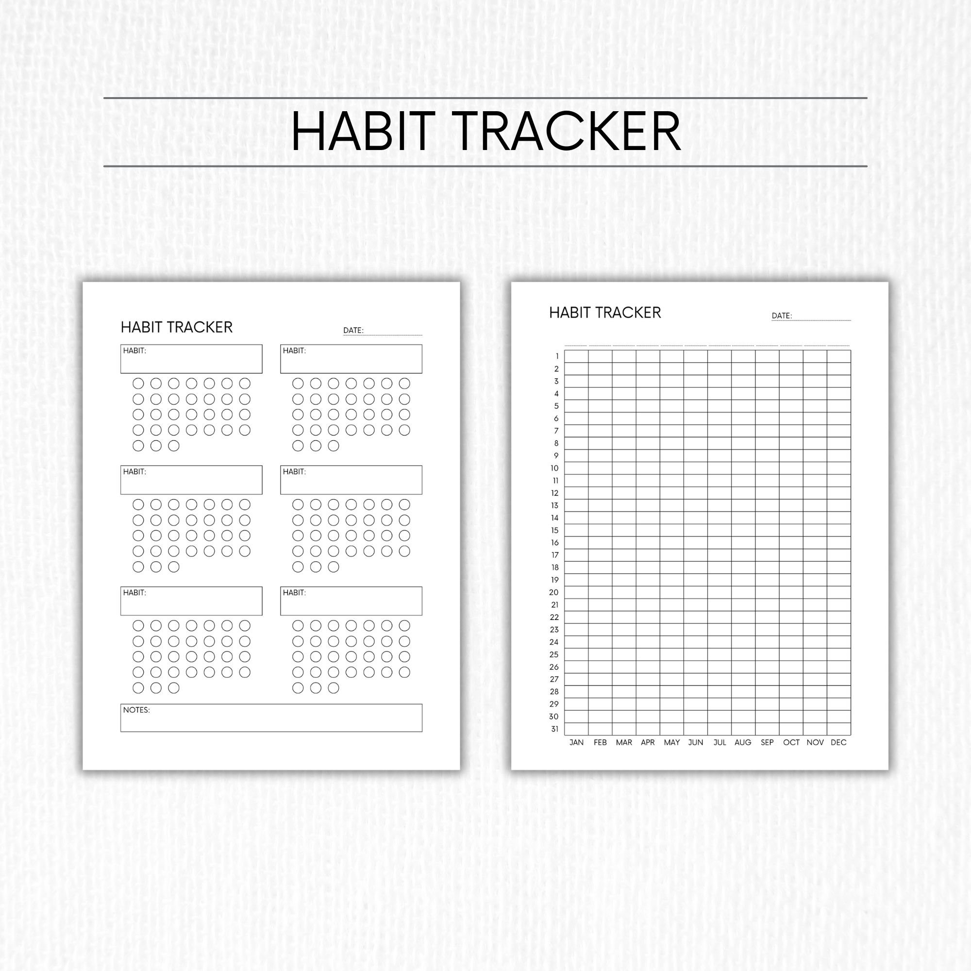 Goal Tracker Printable | Habit Tracker Printable | Habit Digital ...