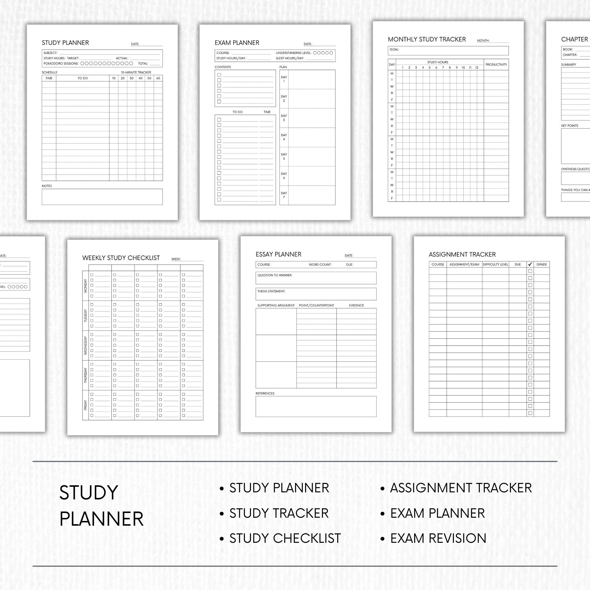 Student Planner Printable | Academic Printable Planner | Study Digital ...