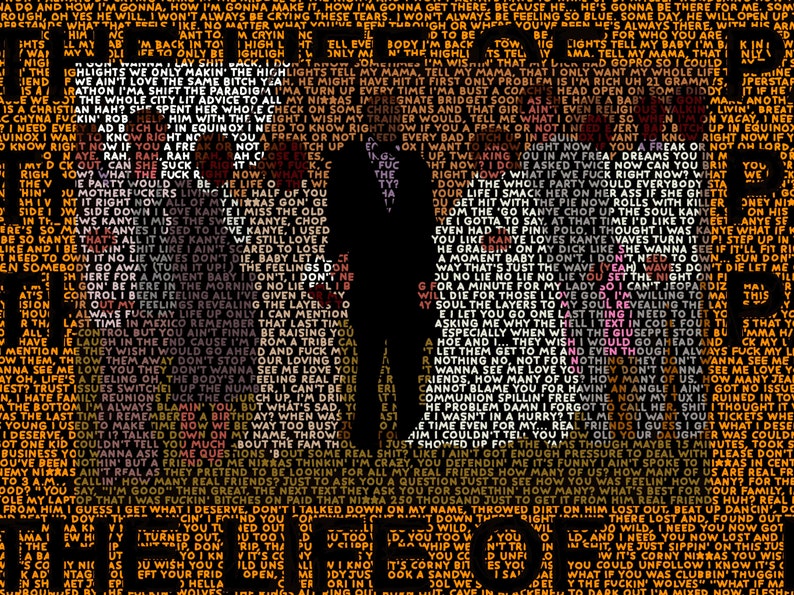 The Life of Pablo - Kanye West Album Cover Calligram Poster - Etsy