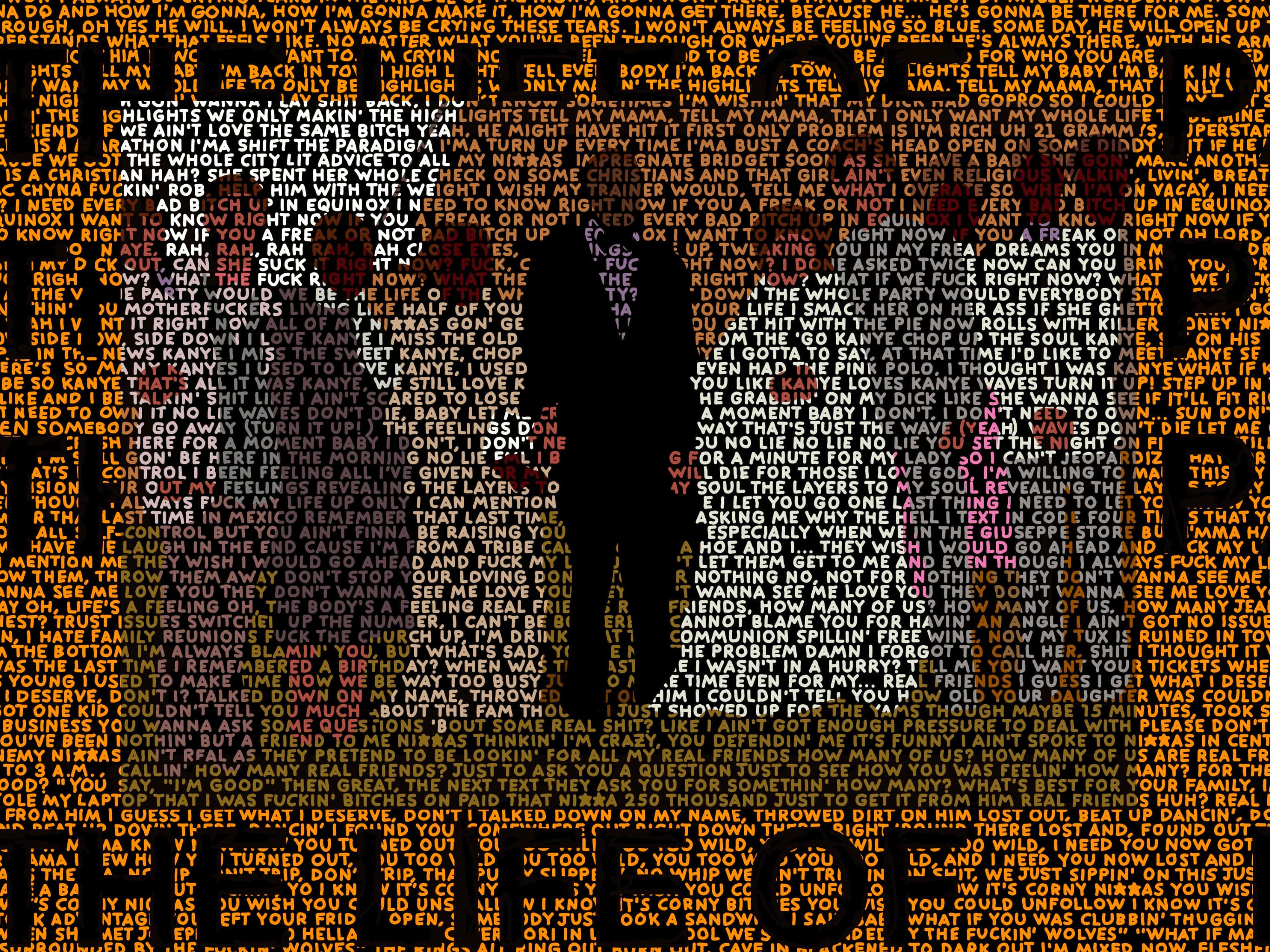 The Life of Pablo - Kanye West Album Cover Calligram Poster - Etsy