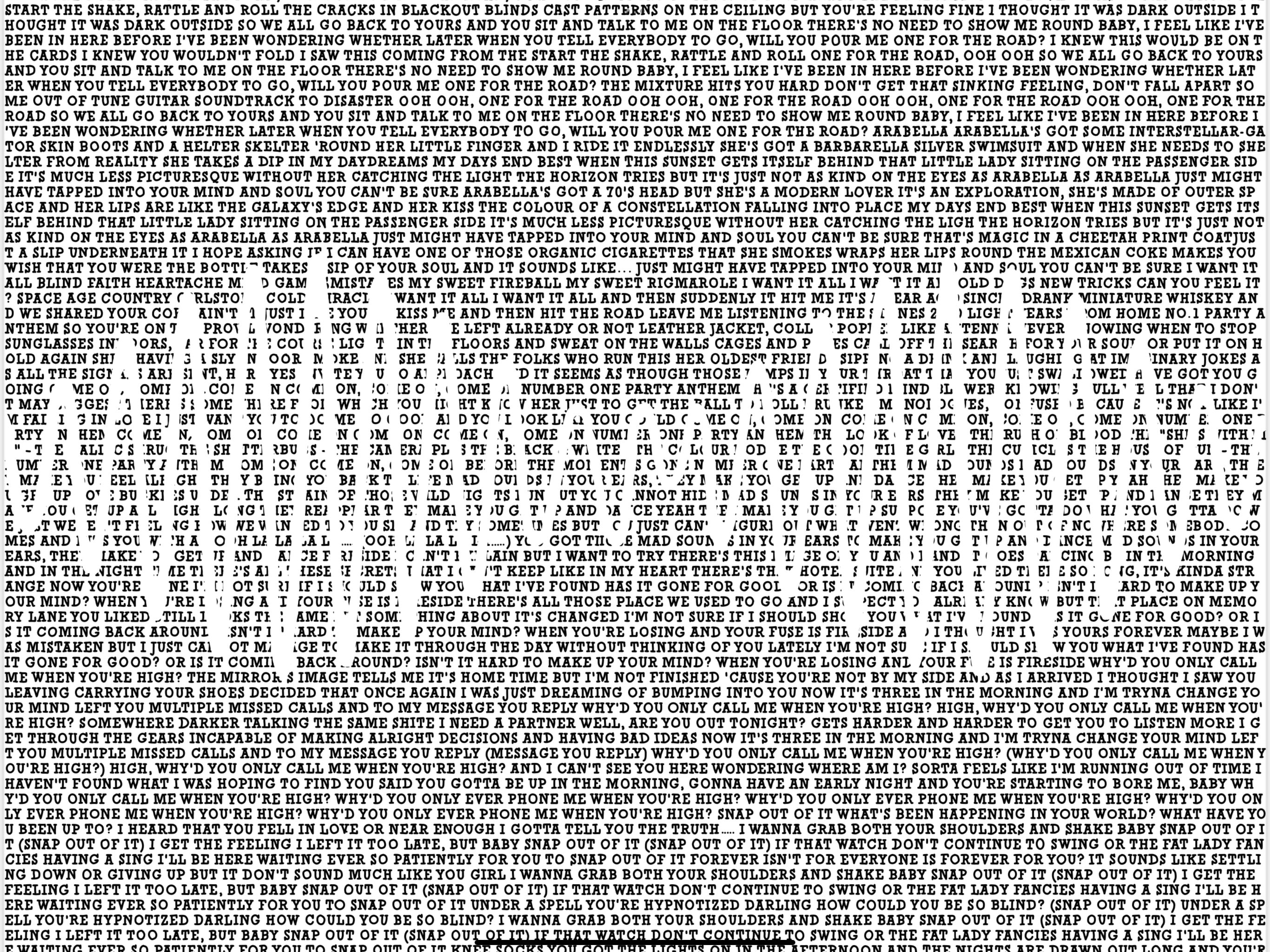 Arctic Monkeys AM. Album Cover Calligram Poster - Etsy