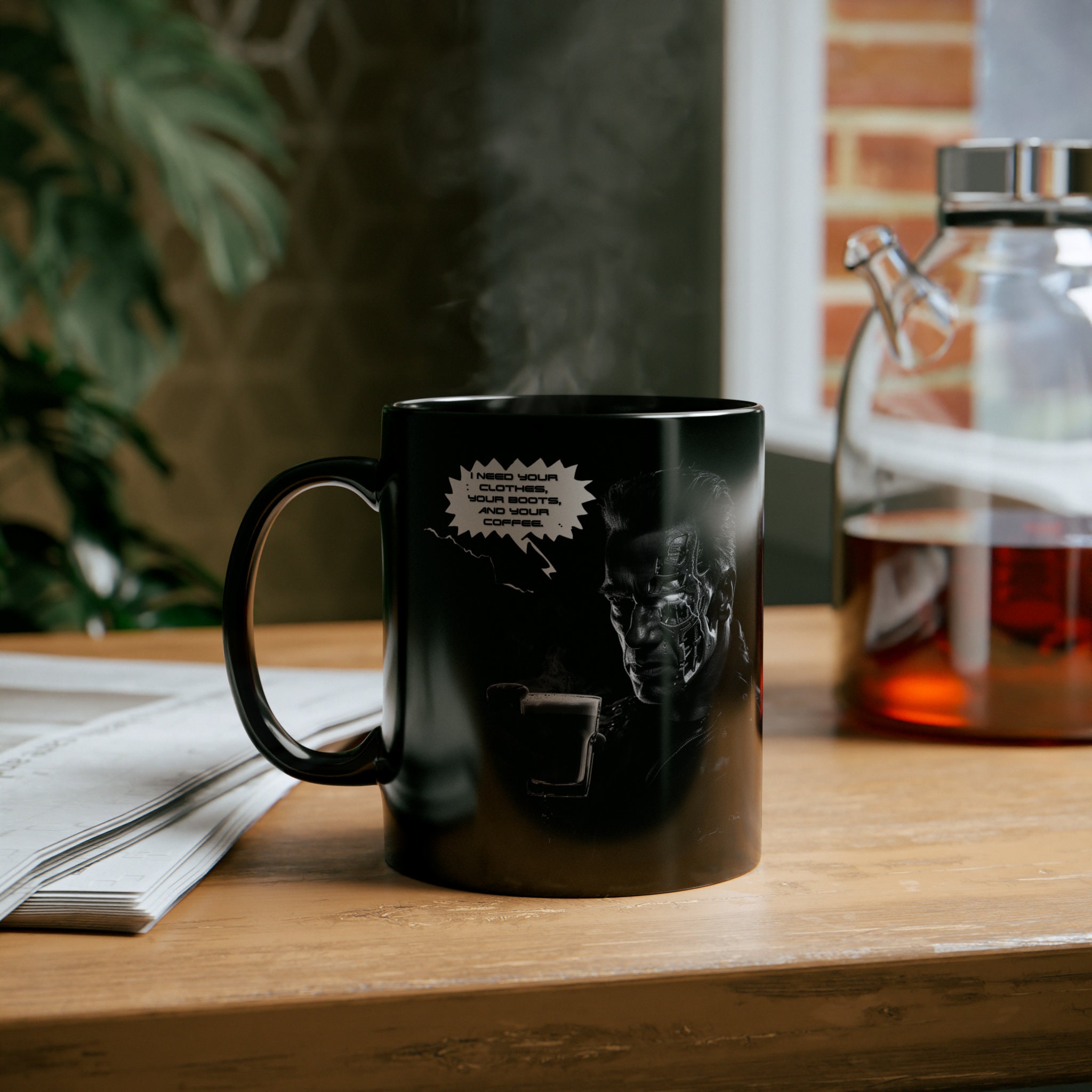 Terminator Tribute Mug - "clothes, Boots, & Coffee" Custom Art Mug - Etsy