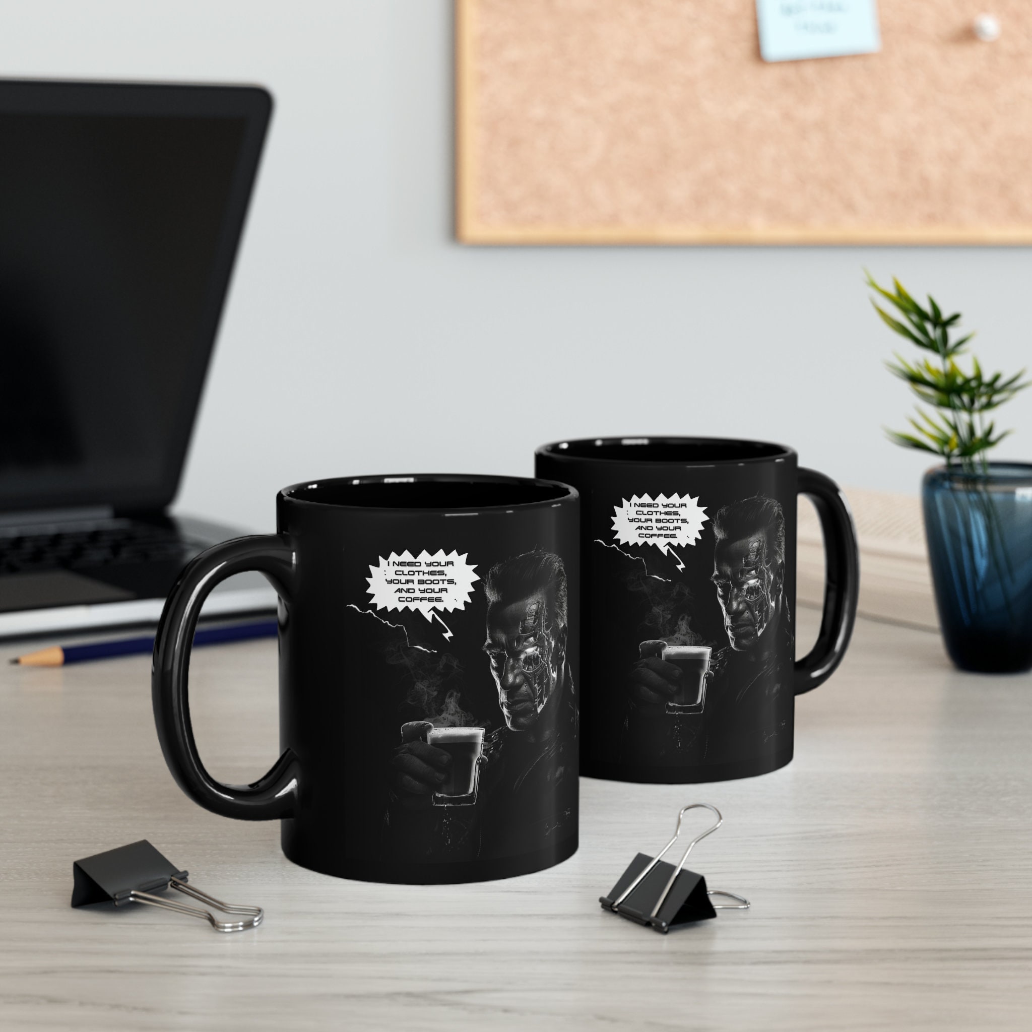 Terminator Tribute Mug - "clothes, Boots, & Coffee" Custom Art Mug - Etsy