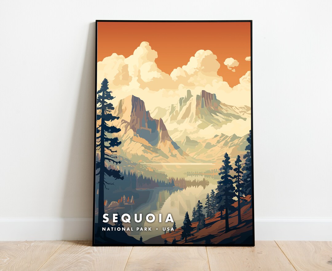 Sequoia National Park Art Print: Vintage Travel Poster (instant ...