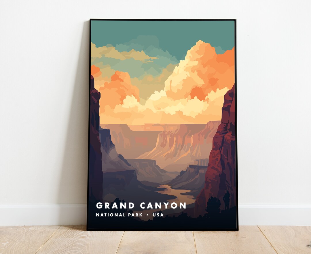 Grand Canyon Art Print: National Park Travel Poster - Etsy