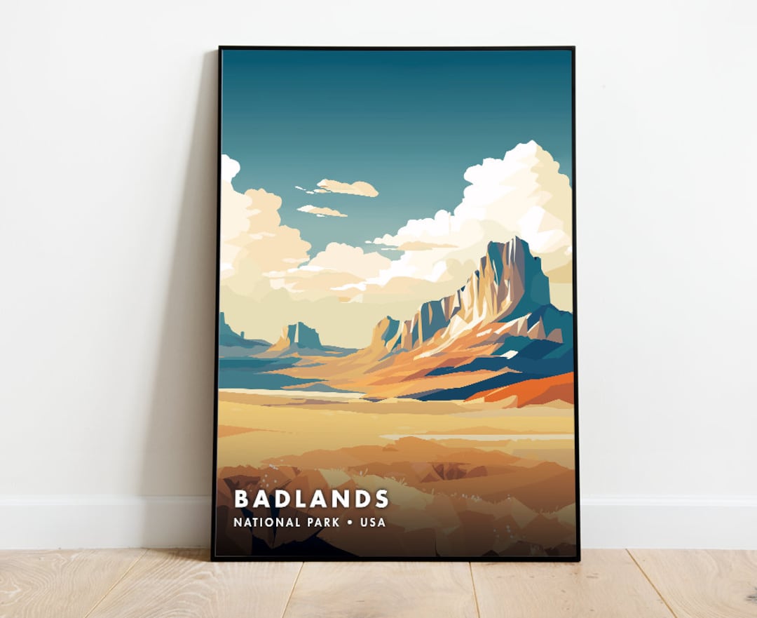 Badlands National Park Poster: South Dakota Scenic Art Print - Etsy