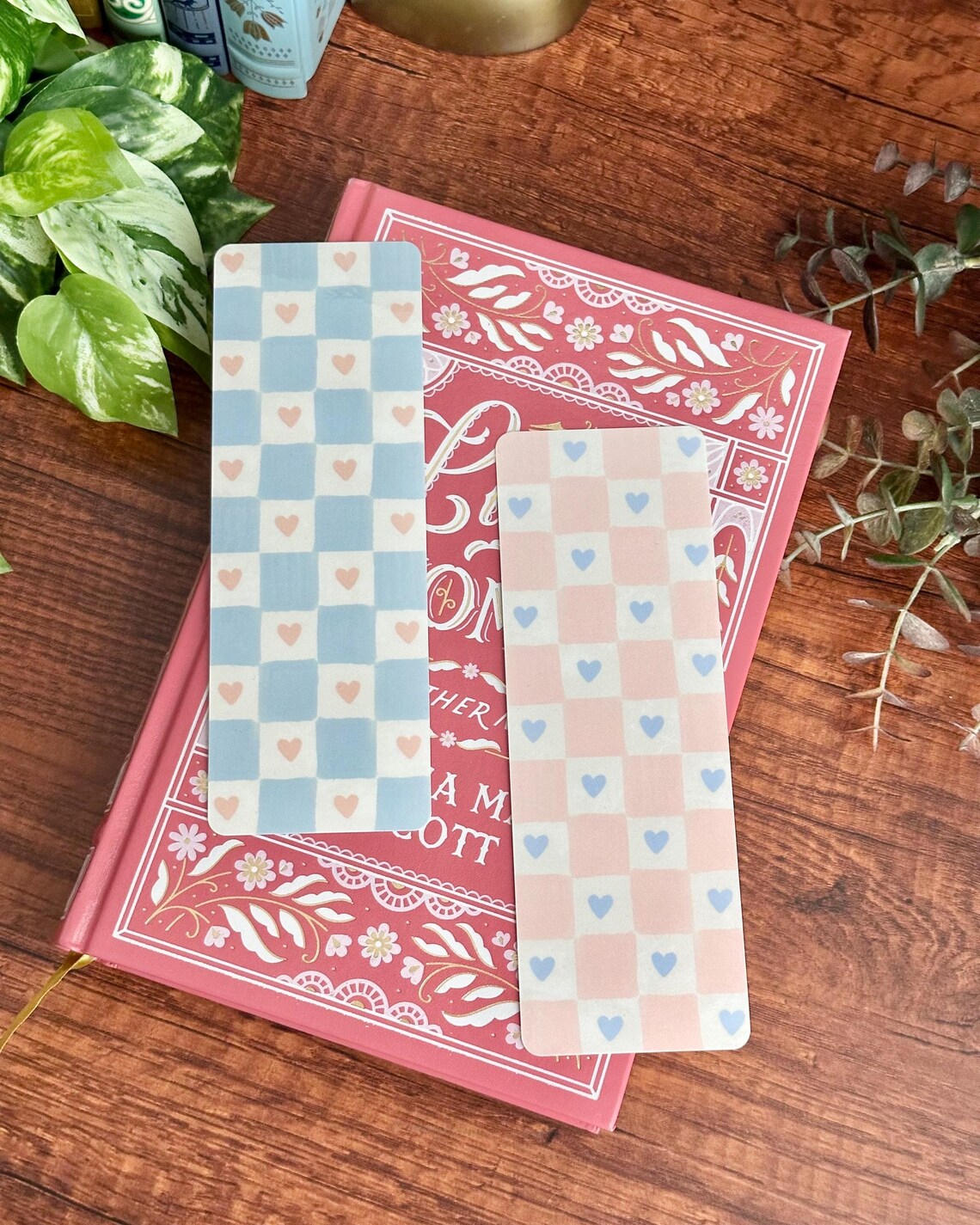Checkered Hearts Bookmarks - Etsy