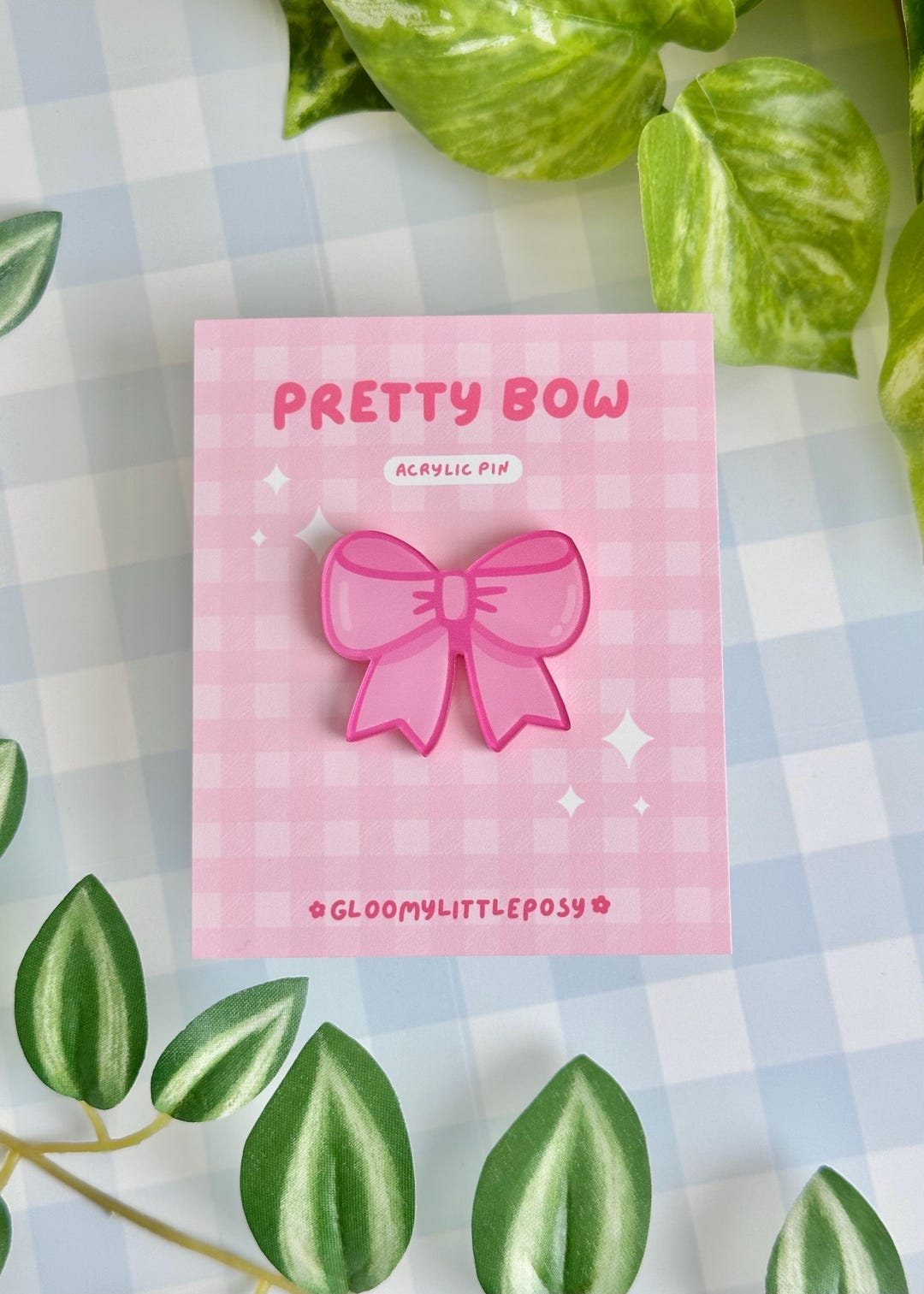 Bow Acrylic Pin - Etsy