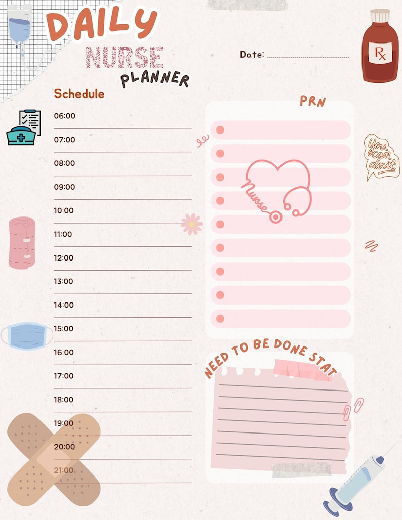 Your Daily Nursing Planner - Etsy