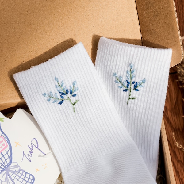 Embroidered Socks - Etsy