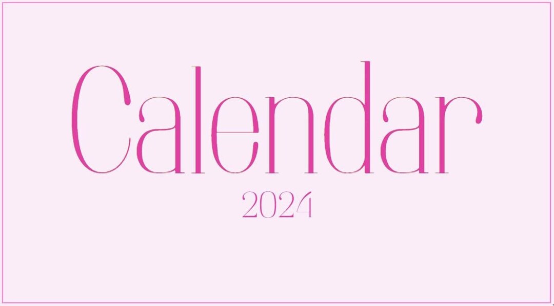 Pink Theme 2024 Printable Calendar - Etsy