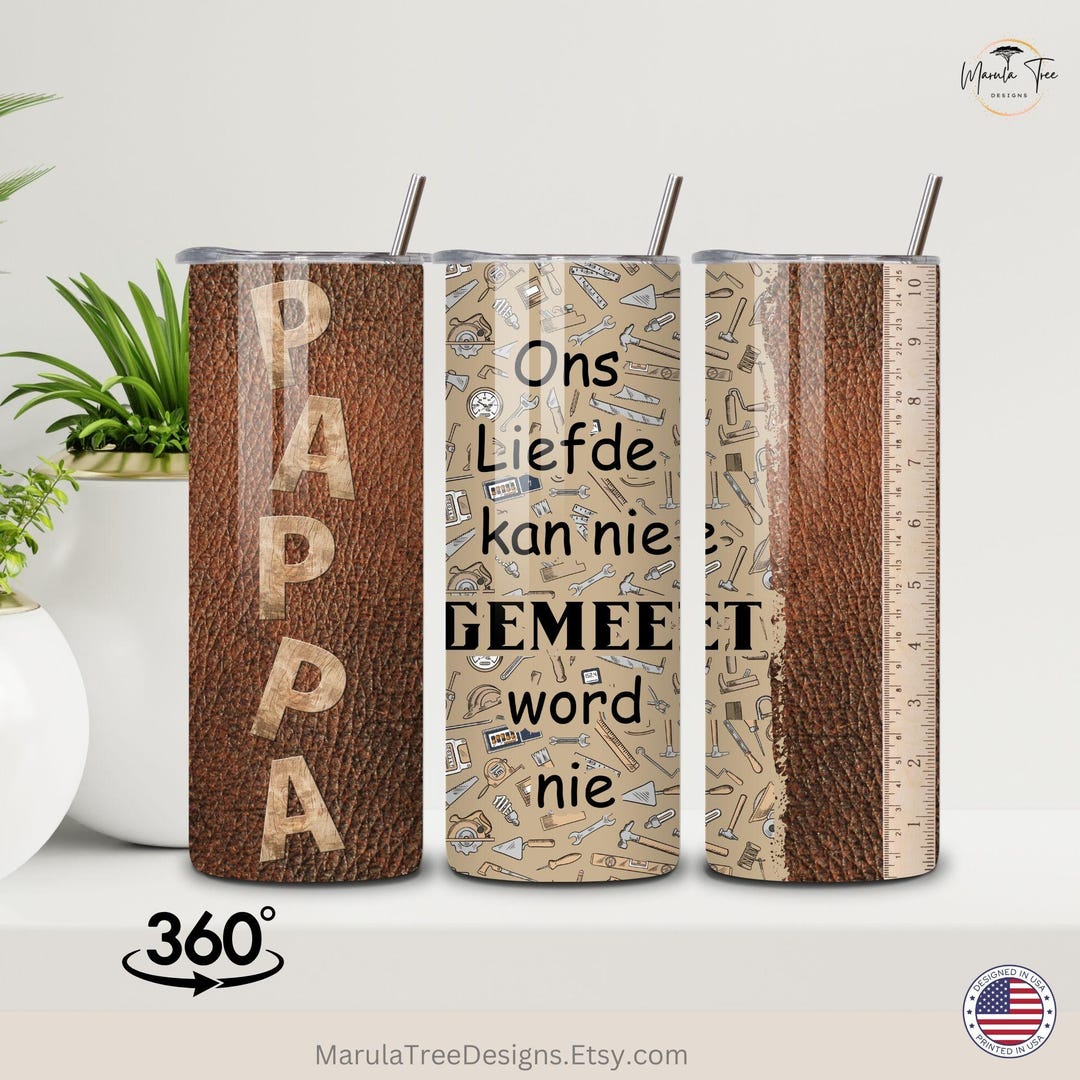 Afrikaanse Pappa Tumbler, Oupa Vadersdag, Gift for Pappa, Pappa Coffee ...