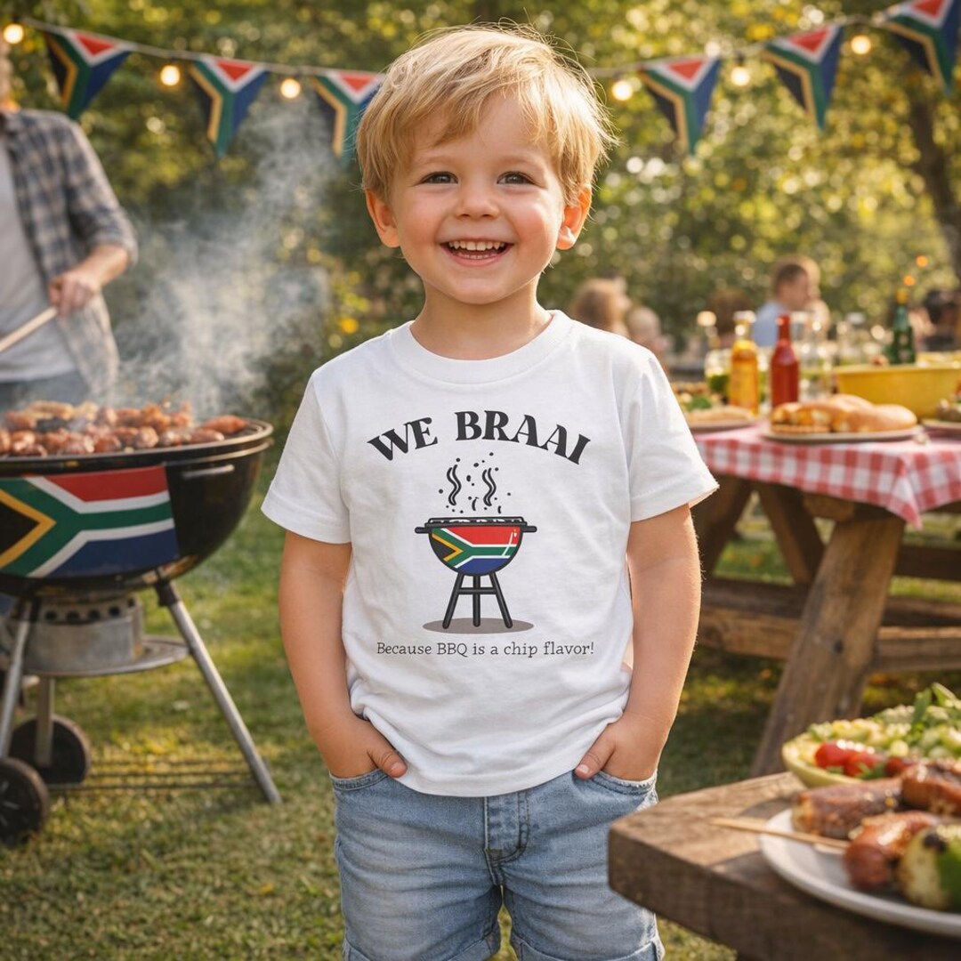 We Braai Kids Shirt, South African Braai Children’s T-shirt, SA BBQ ...