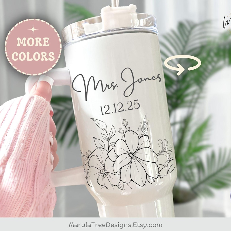 Floral Bride Tumbler Mug - Etsy